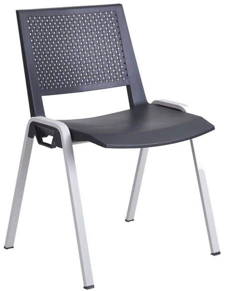 Chaise Réunion en Plastique STAINS Dossier Aéré Grise