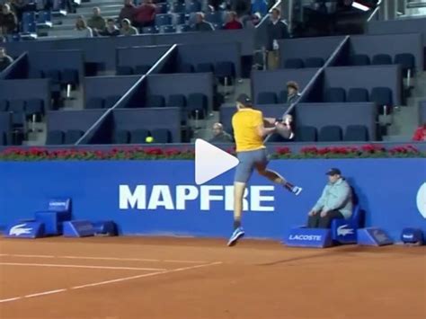 Atp Barcelona Shapovalov Executes Flying Backhand Tennis Tonic