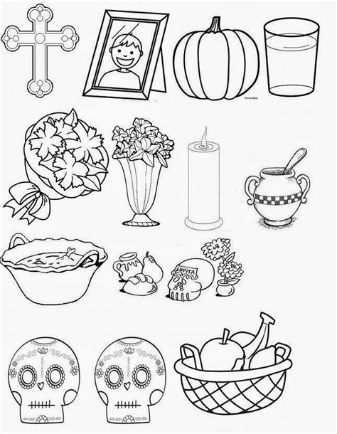 Altar De Muertos Para Colorear Y Recortar Dibujos Para Colorear El