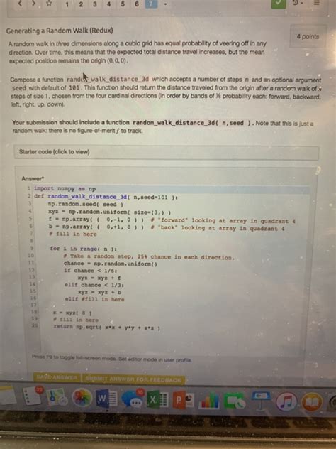 Solved Generating A Random Walk Redux 4 Points A Random