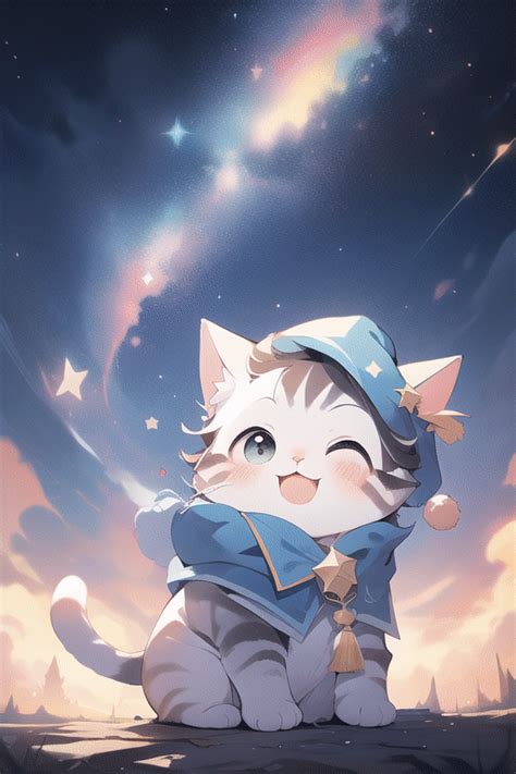 A Cute Cat Wizard Hat Magica Image Created By Nocor1i8 Tensor Art