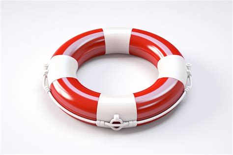 A Red And White Life Preserver Premium Ai Generated Image