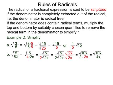 4 2 Rules Of Radicals Pptx