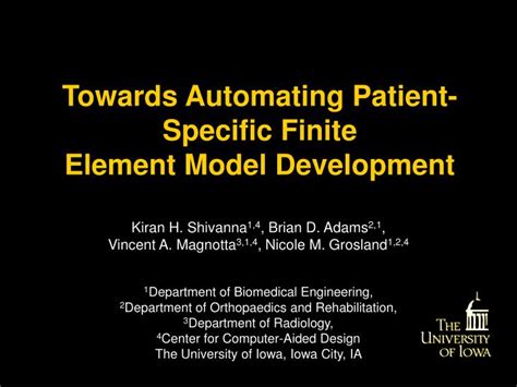Ppt Towards Automating Patient Specific Finite Element Model