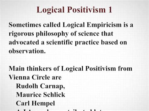 Logical Positivism In Social Sciences