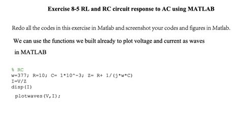solved exercise 8 5 rl and rc circuit response to ac using