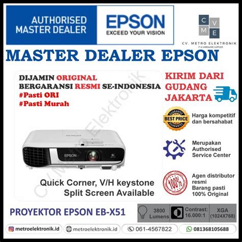 Jual Proyektor Epson Eb X51 Ebx51 Eb X51 Pengganti Eb X450 Xga 3800
