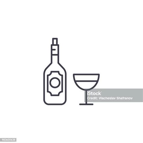와인 선형 아이콘 개념입니다 와인 라인 벡터 기호 상징 그림입니다 개념에 대한 스톡 벡터 아트 및 기타 이미지 개념 기념일 까비네쇼비뇽 포도 Istock