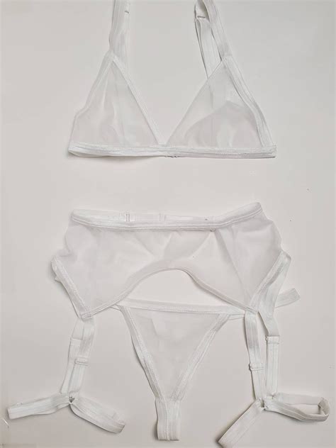 White Minimalist Mesh Lingerie Set