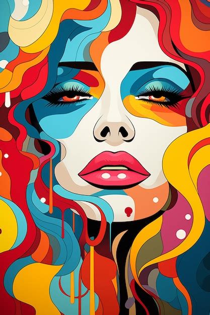 Premium Photo Brightly Colored Portrait Of A Woman With Bright Hair