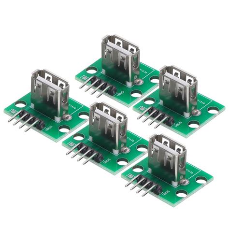 5 Pcs Vertical Usb 2 0 Type A Female Adapter Breakout Board With Pcb Board