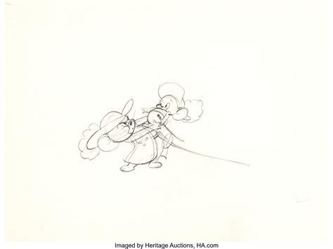 Touché Pussy Cat Jerry And Nibbles Layout Drawing Mgm 1954