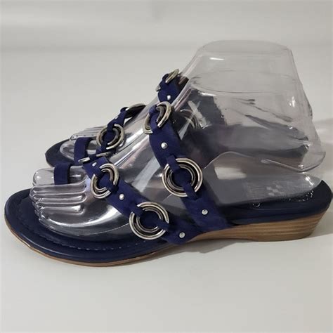 Vince Camuto Blue Embellished Sandals Beach Vacation Gem
