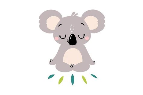 Cute Koala Meditating In Lotus