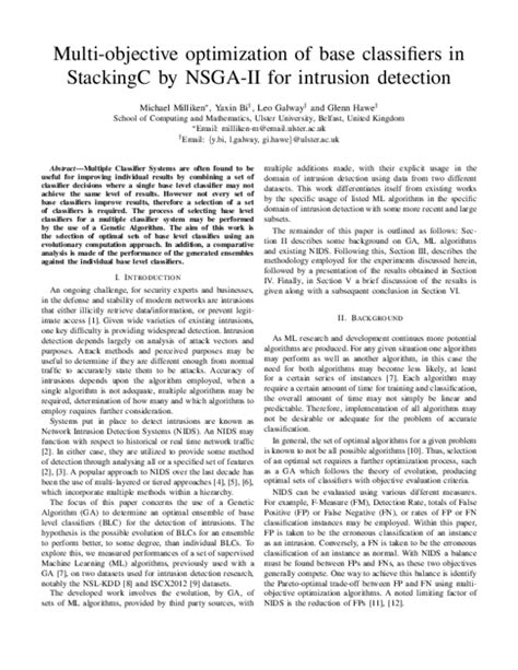 Pdf Multi Objective Optimization Of Base Classifiers In Stackingc By