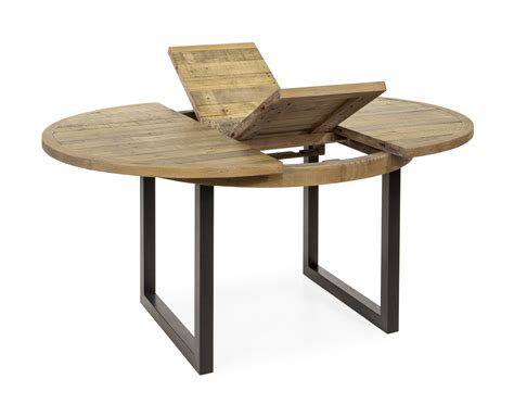 Table ronde extensible en bois recyclé D 120 160 cm BRISBANE Tables à