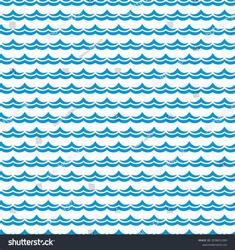 Sea Ocean Blue Waves Seamless Pattern Stock Vector Royalty Free