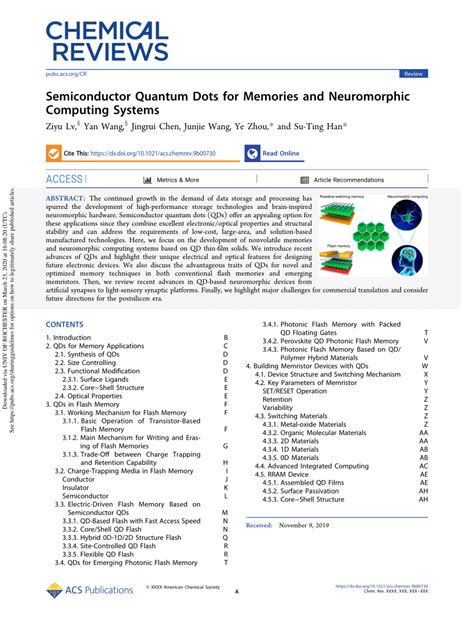 PDF Semiconductor Quantum Dots For Memories And Neuromorphic
