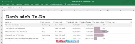 File quản lý công việc bằng Excel mới nhất