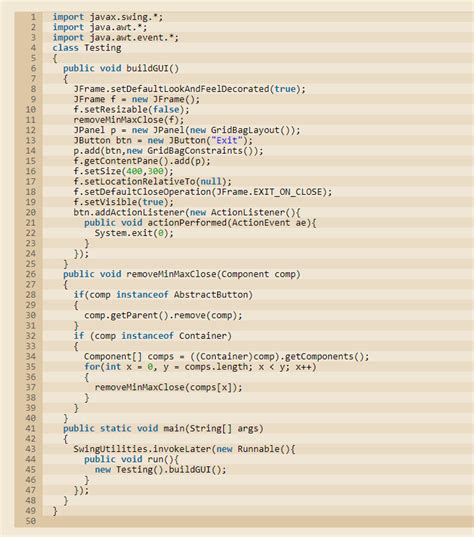 How To Remove The Close Button With G4p Libraries Processing