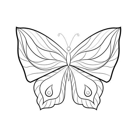 Butterfly With A Pattern On The Wings Exotic Insects Print For Tattoo Vector Illustration