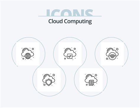 Cloud Computing Line Icon Pack 5 Icon Design Internet Connection Cloud Gear Cloud 19209514