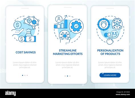 Benefits Of Ai In Marketing Blue Onboarding Mobile App Screen Stock