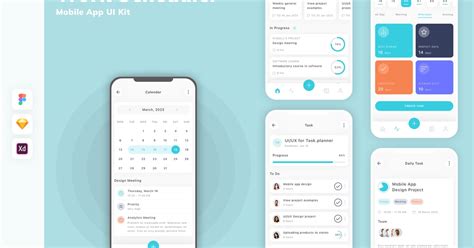 Work Scheduler Mobile App Ui Kit Ux And Ui Kits Ft Work And Planner Envato