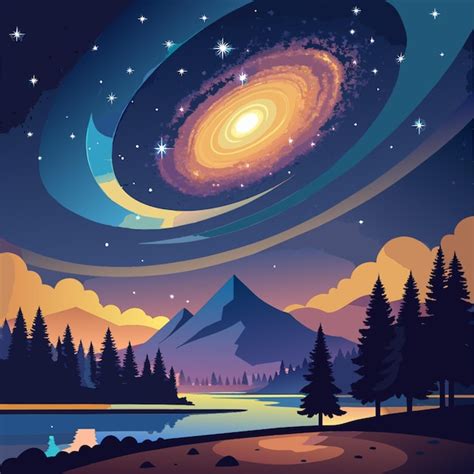 Via Lactea Vector Illustration Flat 2 Premium Ai Generated Vector