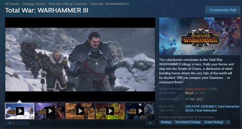Warhammer 3 Has Recently Reached The Point Of Having Mostly Negative