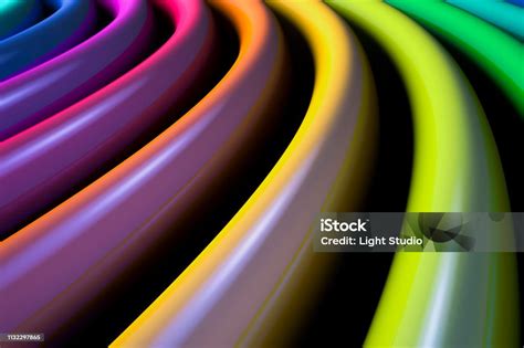 3d 렌더링 다채로운 추상적인 배경 0명에 대한 스톡 사진 및 기타 이미지 0명 3차원 형태 곡선 Istock