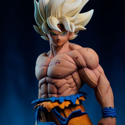 Goku Ssj Premium Figurine Stl File Fan Art Etsy