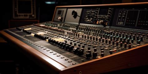 Premium AI Image Audio Mixing Console In A Recording Session