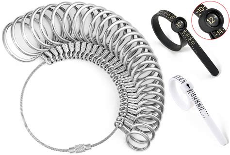 Hudinsun Ring Sizer Measuring Tool Kit 27 Pcs Stainless Steel