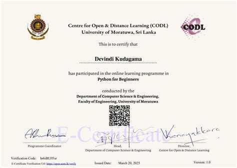 python programming learningjourney universityofmoratuwa skilldevelopment