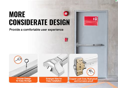 VEVOR Door Push Bar Panic Exit Device 31 Stainless Steel Commercial Emergency Exit Door Push