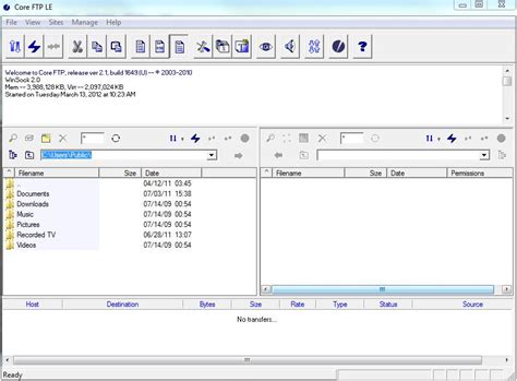 how can i manage my windows fusion site using core ftp datayard