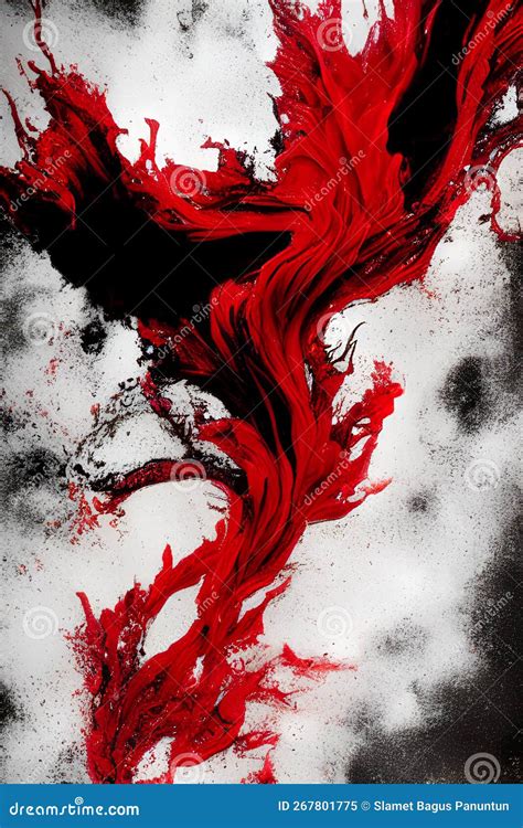 Red And Black Color Art Water Ink Stock Image Image Of Motion