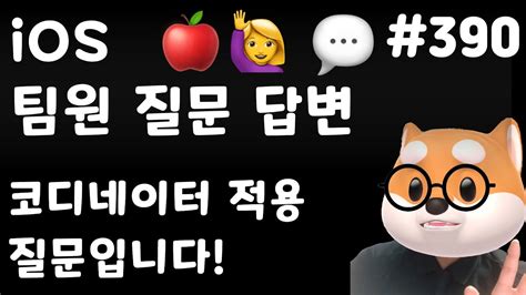 맴버쉽전용 🍎🙋‍♀️ Ios 질문답변 피드백 코디네이터 적용 용현님 240613 Youtube