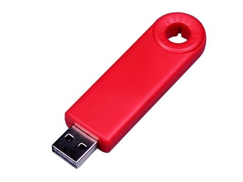 USB 2.0- флешка промо на 4 Гб прямоугольной формы, выдвижной механизм ...