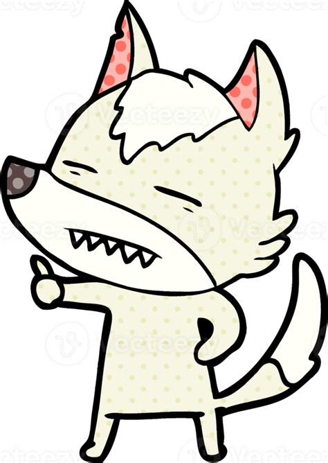 Cartoon Wolf Showing Teeth 45025194 Png
