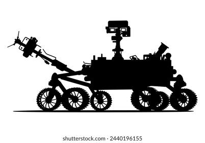 Mars Rover Black Vector Silhouette Planetary Stock Vector Royalty Free