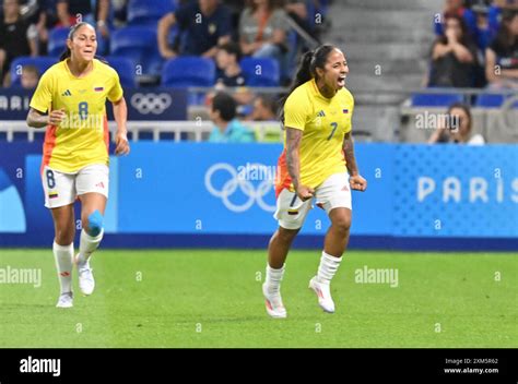 Manuela Pavi Colombia Celebrates Her Goal Football Womens Group A Between France And