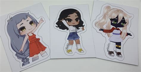 Gacha Life Art Stickers Bundle Set Of Three 3 Stickers Etsy
