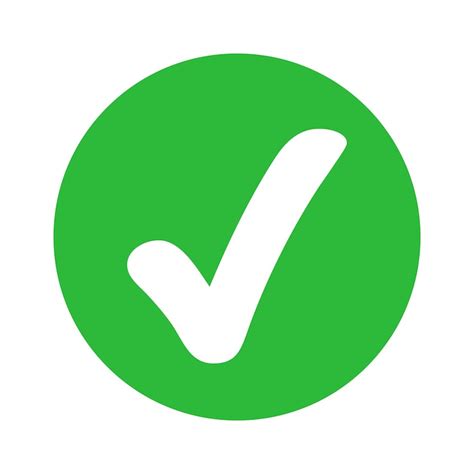 Icono De Vector De Signo Correcto Verde Vector Premium