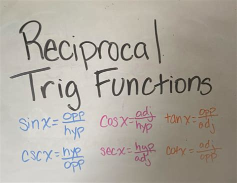 Identifying Reciprocal Trig Functions 9th 12th Grade Quiz Wayground