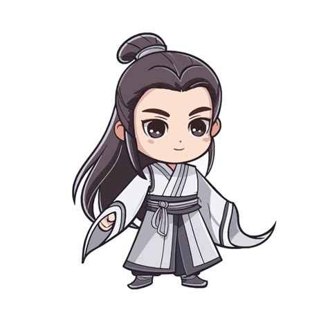 Adorable Chibi Liu Bei Vector Illustration Premium Ai Generated Vector