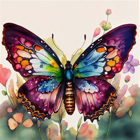 Borboleta Aquarela Foto Premium