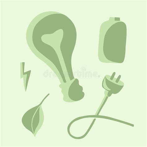 Vector Set Of Energy Conservation Stock Vector Illustration Of Green