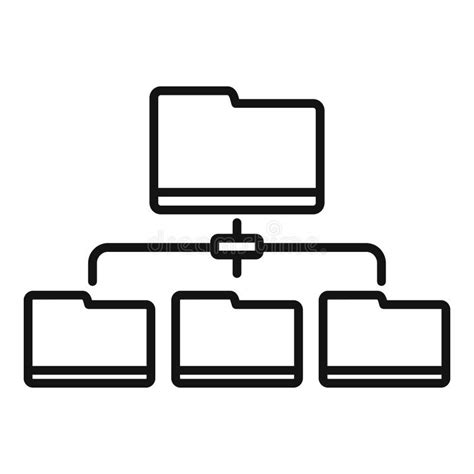 Network Folder Icon Outline Style Stock Vector Illustration Of Database Business 216357502